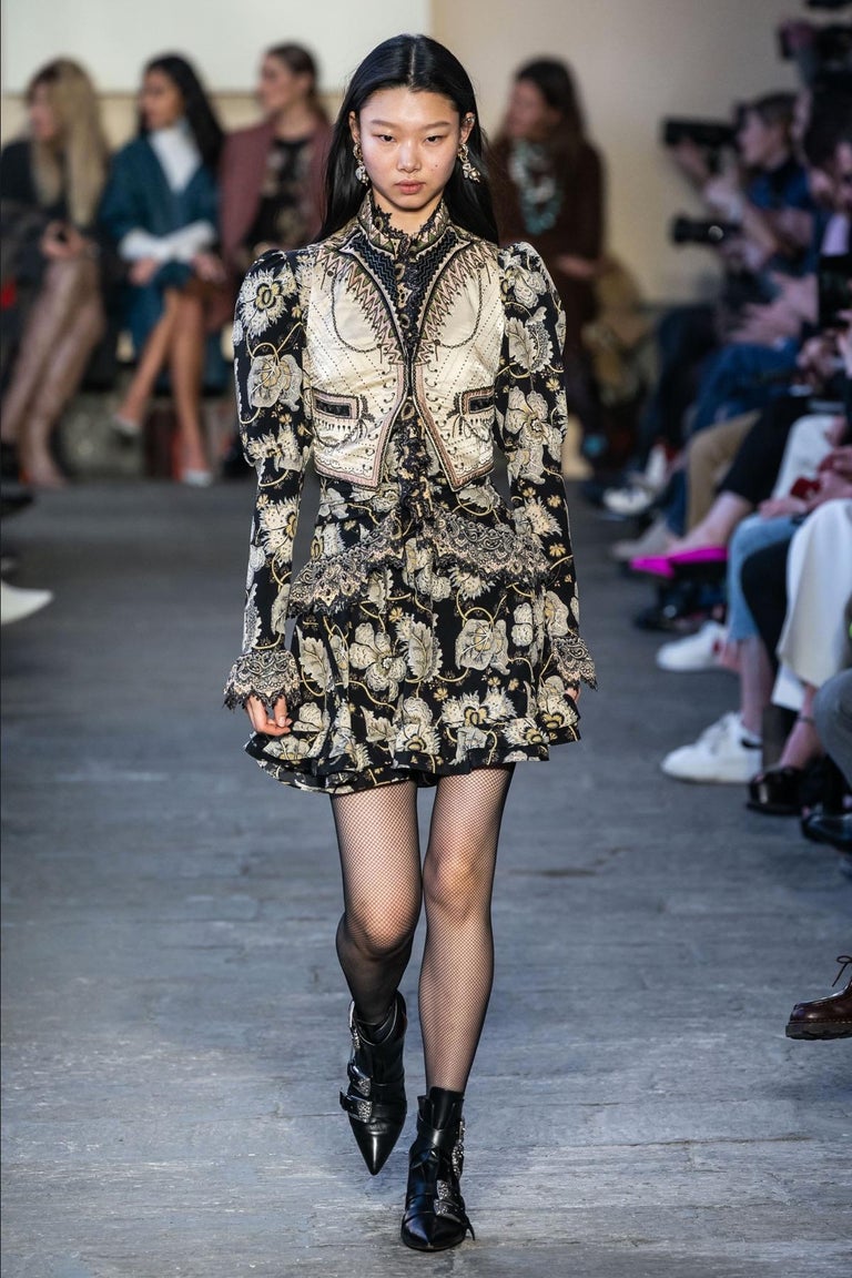 Etro Runway Embellished Side Buckle Black Leather Ankle Boots Size 37 ...