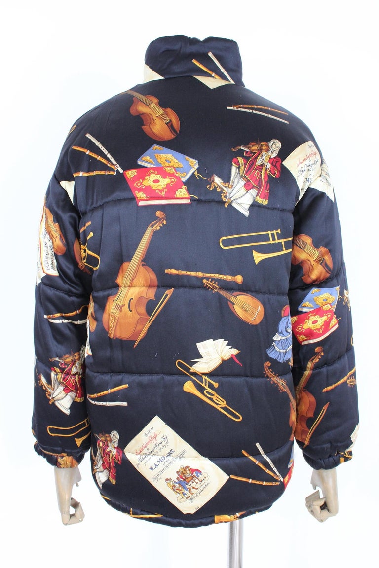 Etro Silk Black Beige Double Face Puffer Jacket 2000s Rare For Sale at ...