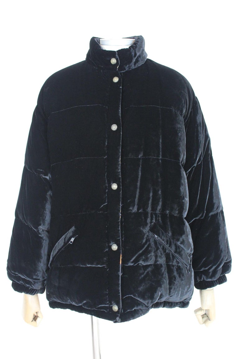 Etro Silk Black Beige Double Face Puffer Jacket 2000s Rare For Sale at ...