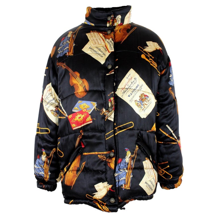 Etro Silk Black Beige Double Face Puffer Jacket 2000s Rare For Sale at ...