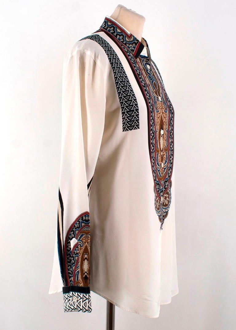 Etro Silk Patterned Shirt US 6 at 1stDibs