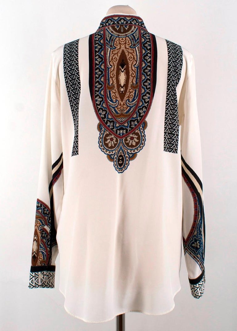 Etro Silk Patterned Shirt US 6 at 1stDibs