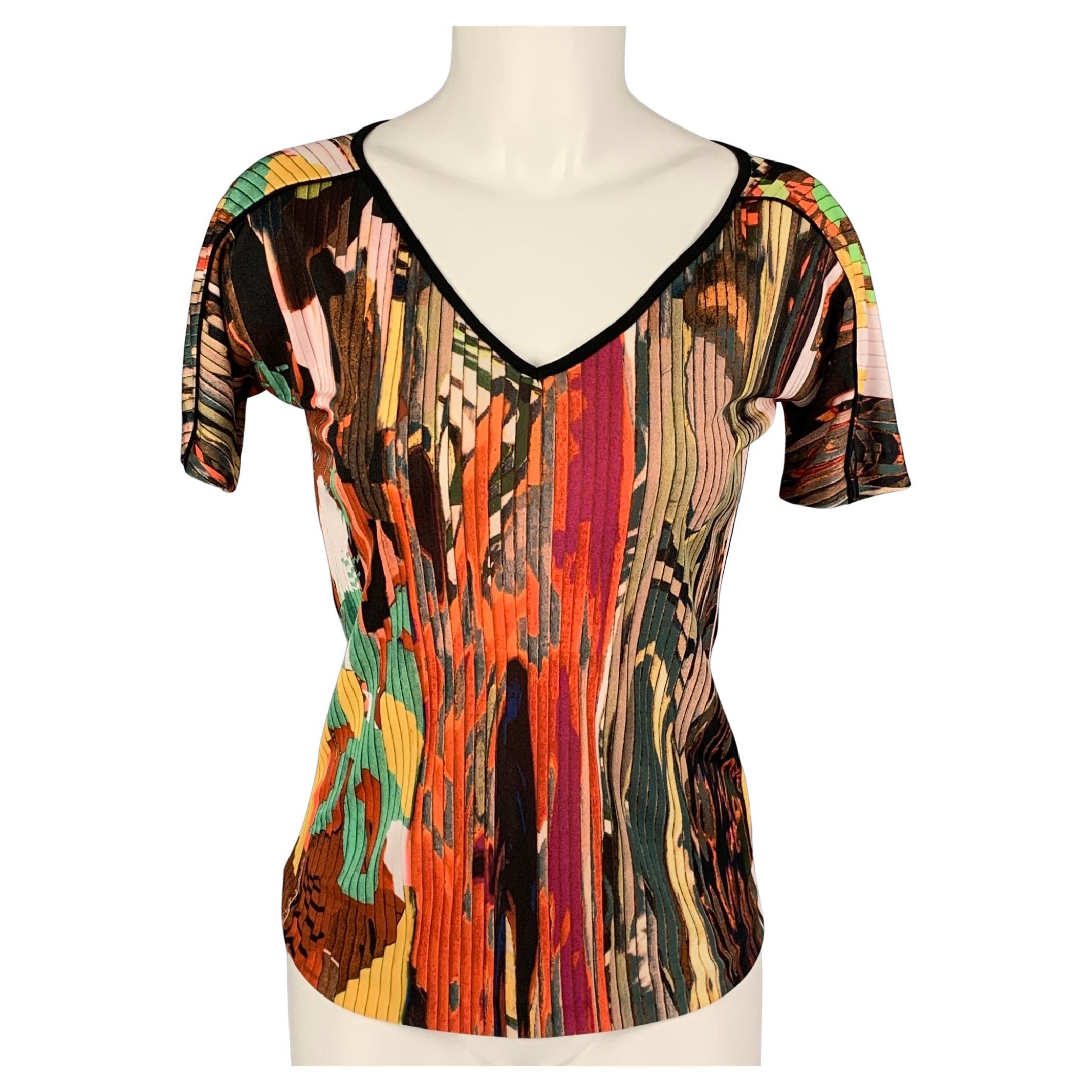 Etro Multi Print Long sleeve Top with Buttons - 44 at 1stDibs