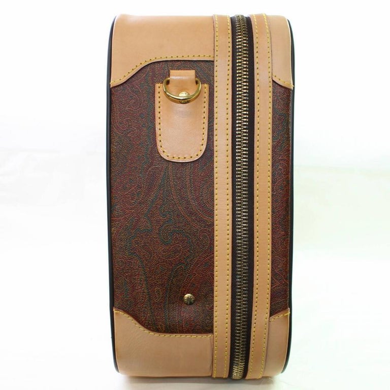 Etro Steamer Paisley Trunk Suitcase 866601 Brown Coated Canvas Weekend ...