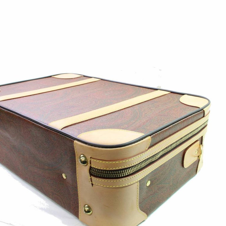 Etro Steamer Paisley Trunk Suitcase 866601 Brown Coated Canvas Weekend ...