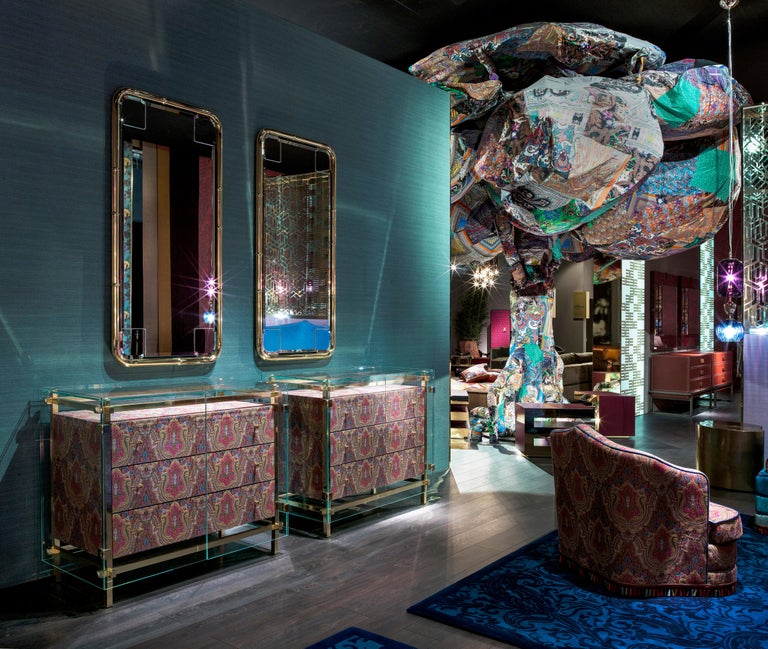 Etro Home Interiors Delfi Mirror in Polished Brass For Sale at 1stDibs