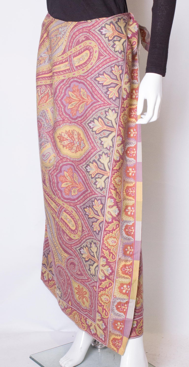 Etro Wool and Silk Wrap Over Skirt at 1stDibs