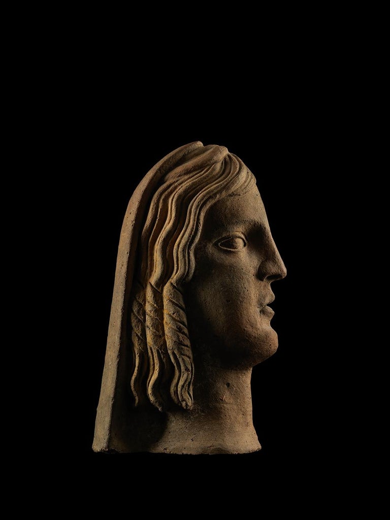 Etruscan Votive Clay Half-Head For Sale at 1stDibs