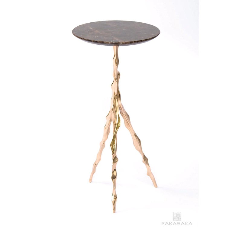Etta Drink Table with Marrom Imperial Marble Top by Fakasaka Design For ...