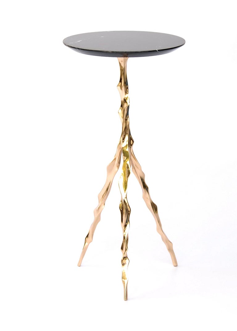 Etta Drink Table with Nero Marquina Marble Top by Fakasaka Design For ...