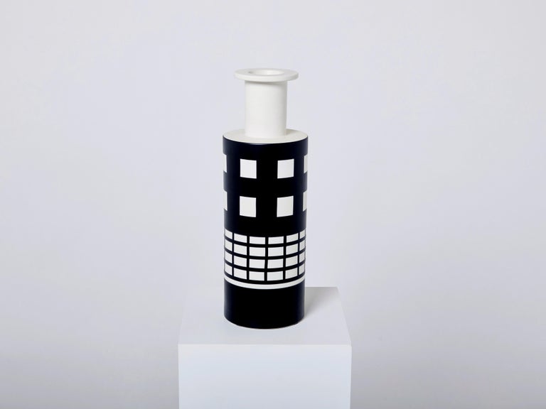 Ettore Sottsass Ceramic Vase Rocchetto for Bitossi First Edition, 1980s ...