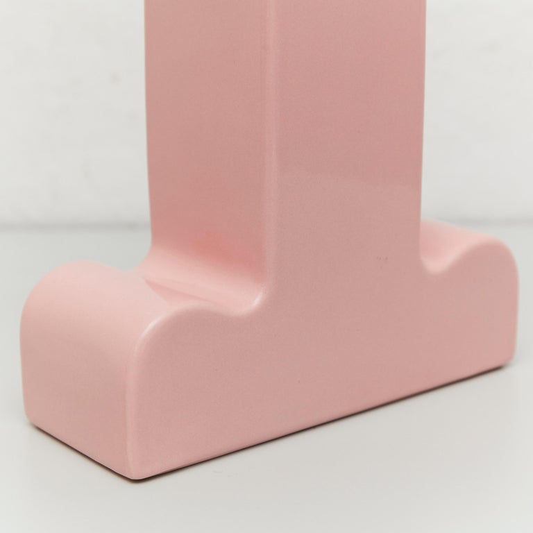 Ettore Sottsass, Memphis, Pink Ceramic Shiva Vase For Sale at 1stDibs
