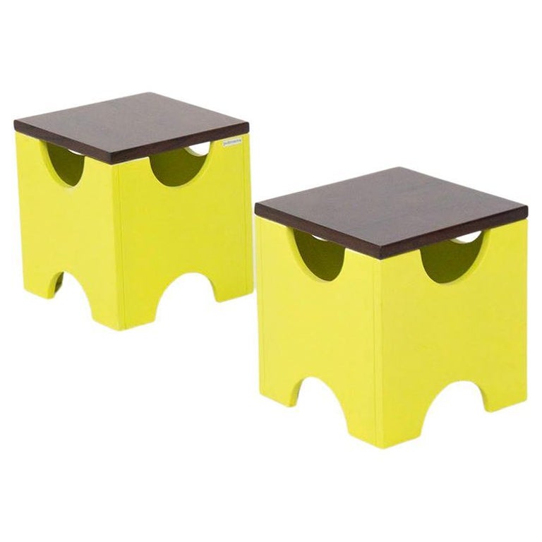 Ettore Sottsass paire de tabourets Dado Mod. T29 pour Poltronova En vente sur 1stDibs