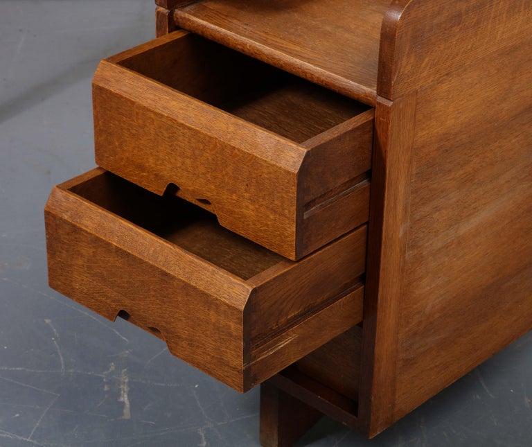 "Etudient" Oak Desk by Guillerme et Chambron, France, c. 1970 For Sale ...
