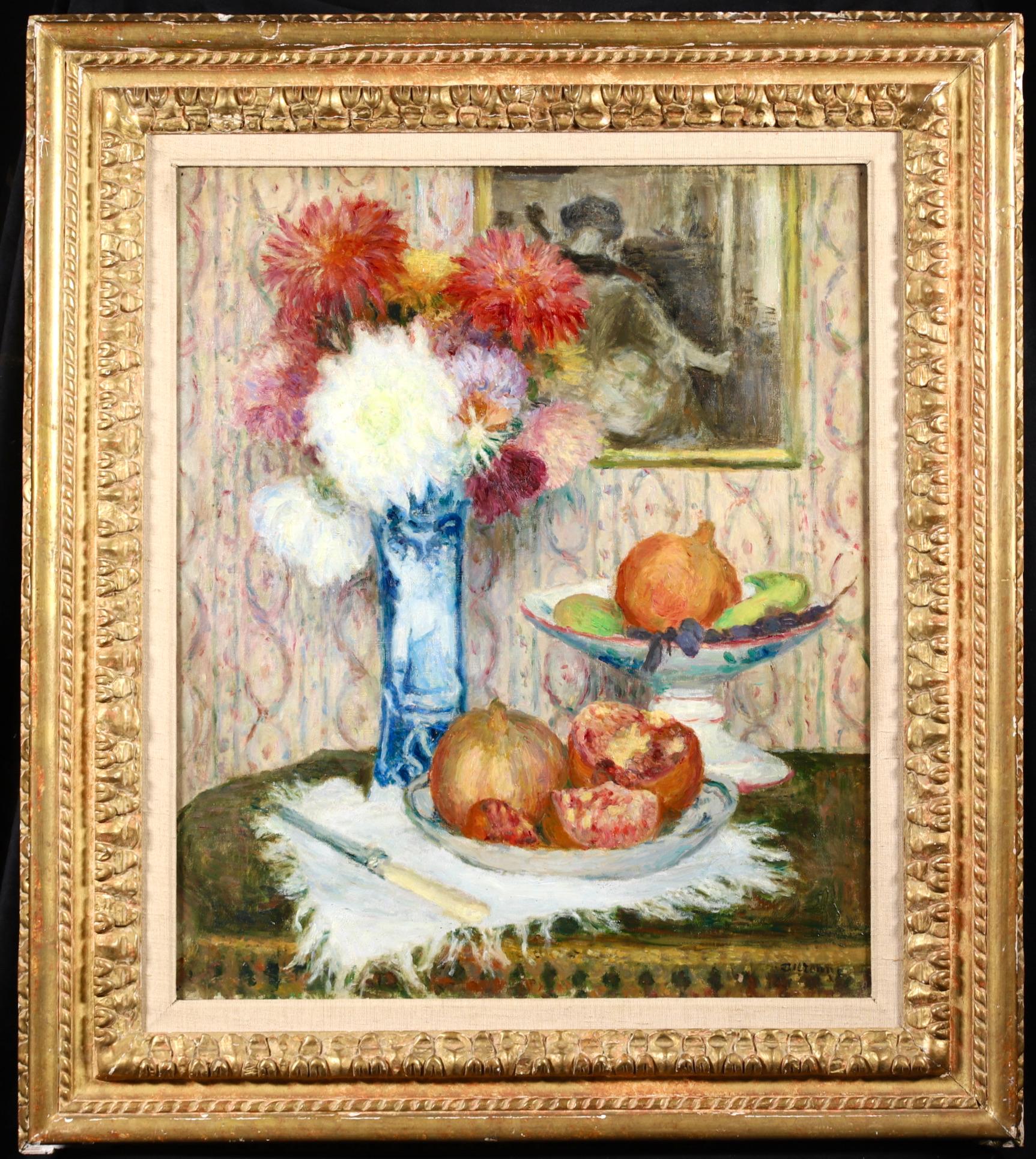 Albert Andre - Roses dans un verre - Post Impressionist Still Life Oil ...