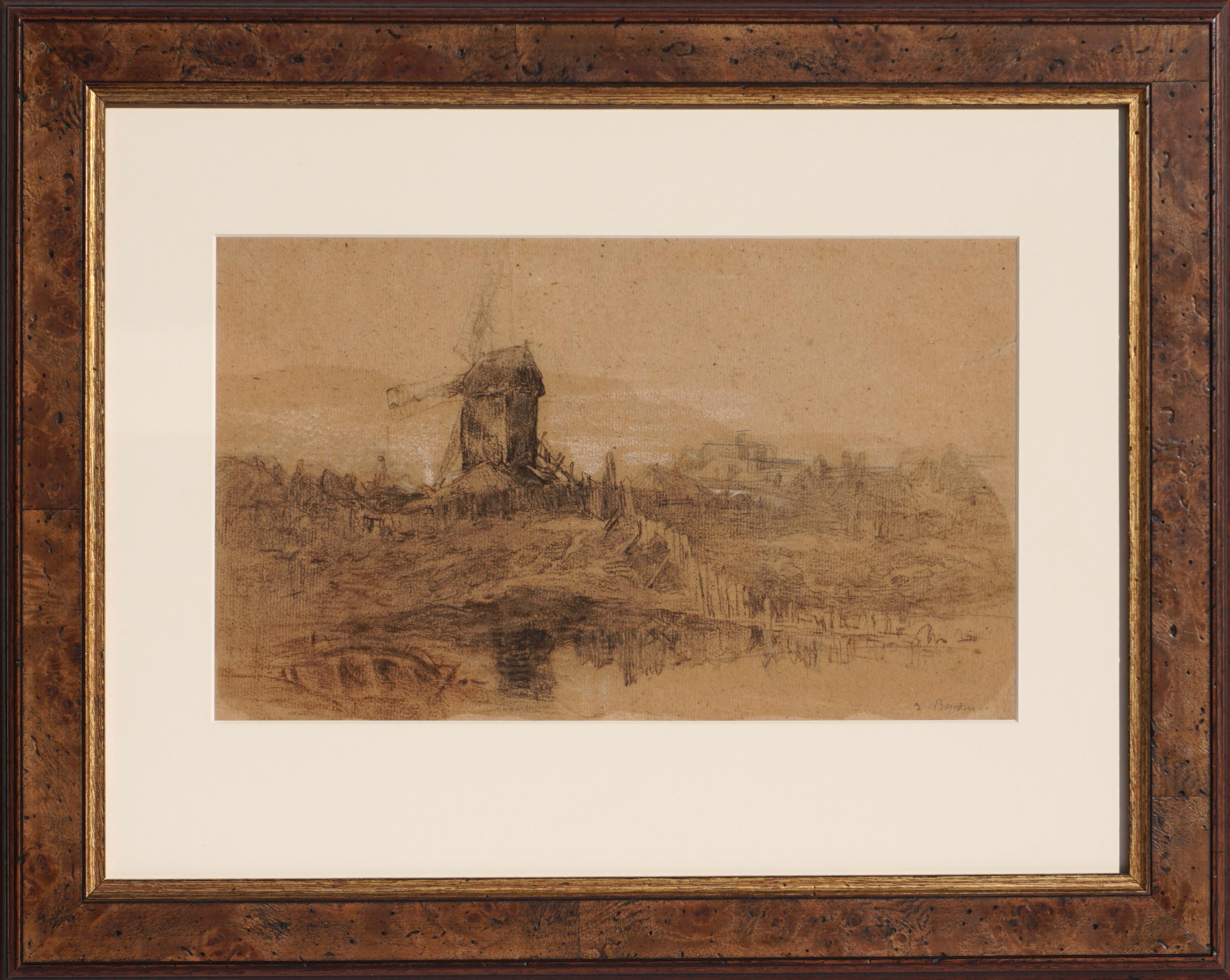 Eugene Boudin Drawing “Moulin Du Perry” Mixed-Media Painting at 1stDibs ...