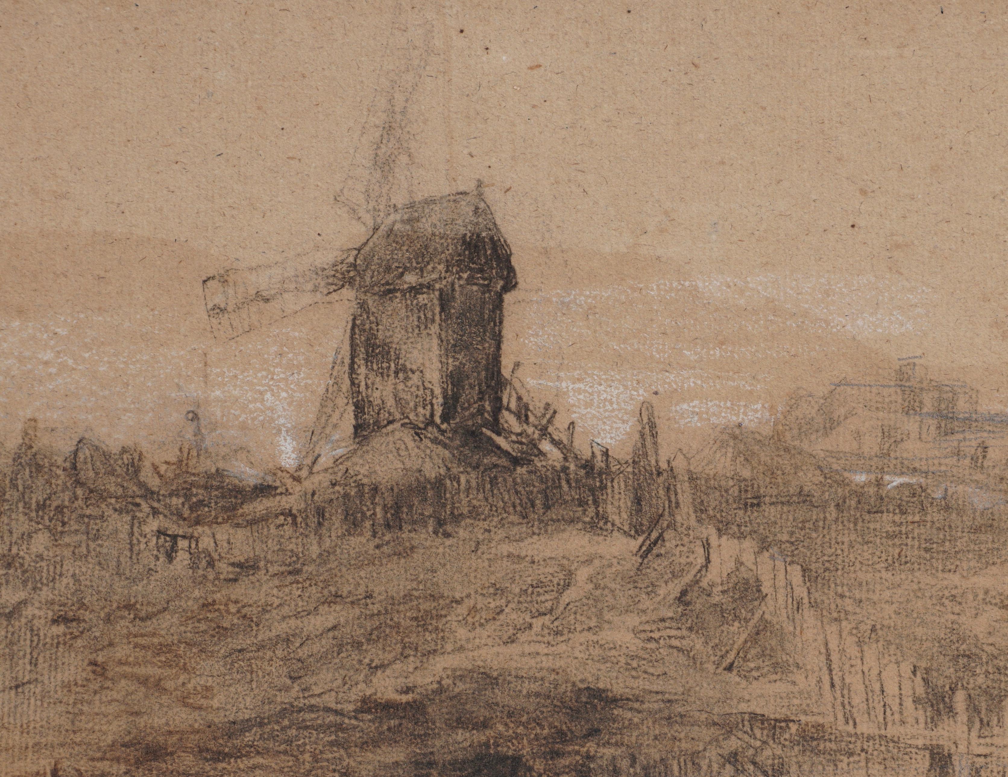 Eugene Boudin Drawing “Moulin Du Perry” Mixed-Media Painting at 1stDibs ...