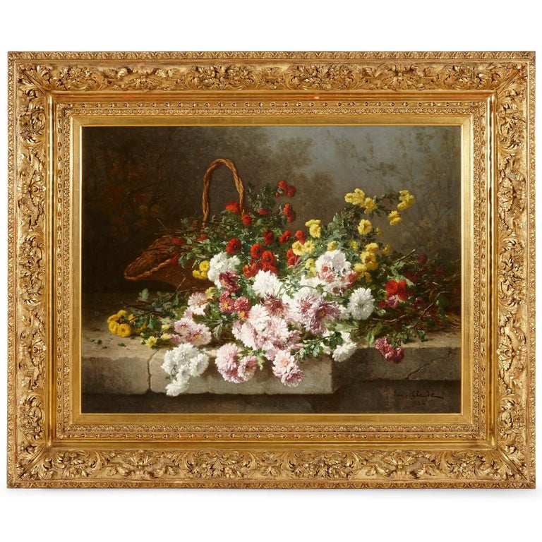 Eugene Claude - A large floral still life painting by Eugene Claude ...