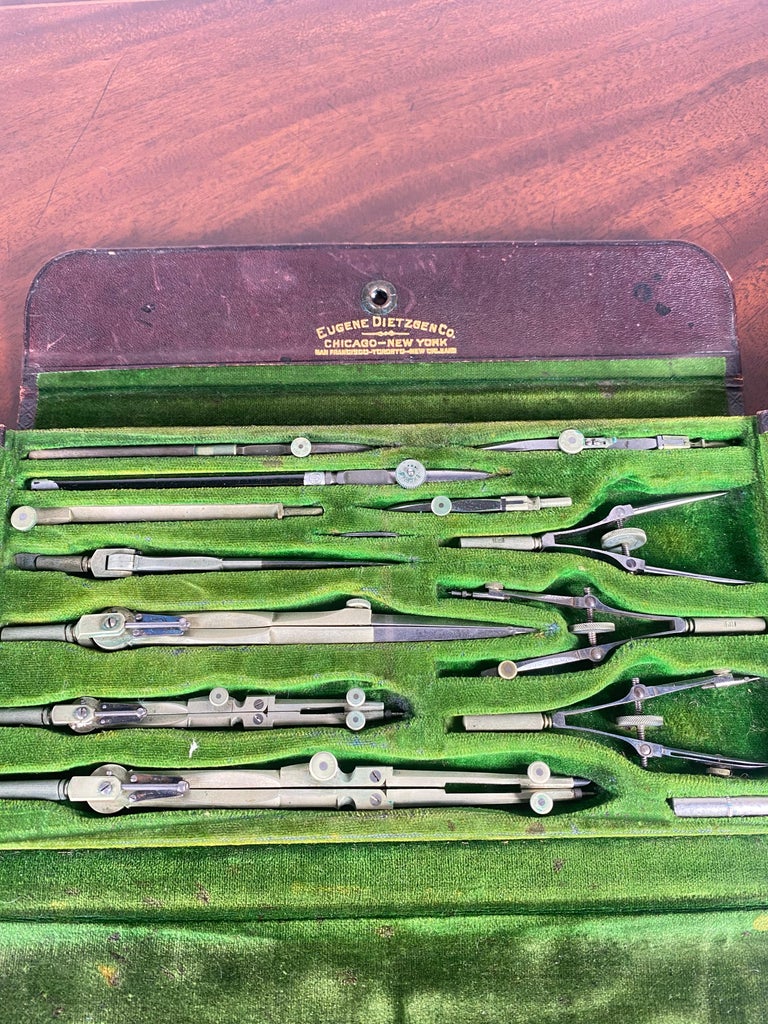 Eugene Dietzgen Co. Vintage Drawing Drafting Compass Set For Sale at ...
