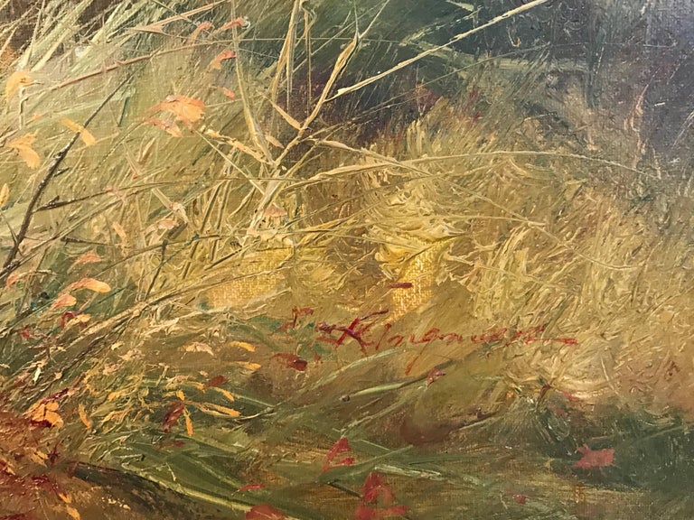 Eugene Kingman - Hunting Spaniels Flushing Game, Large Signed Oil on ...