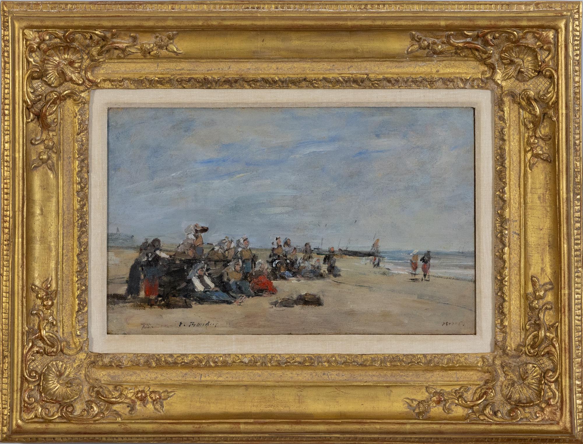 Eugène Louis Boudin - Berck, groupe de pêcheuses assises sur la grève ...