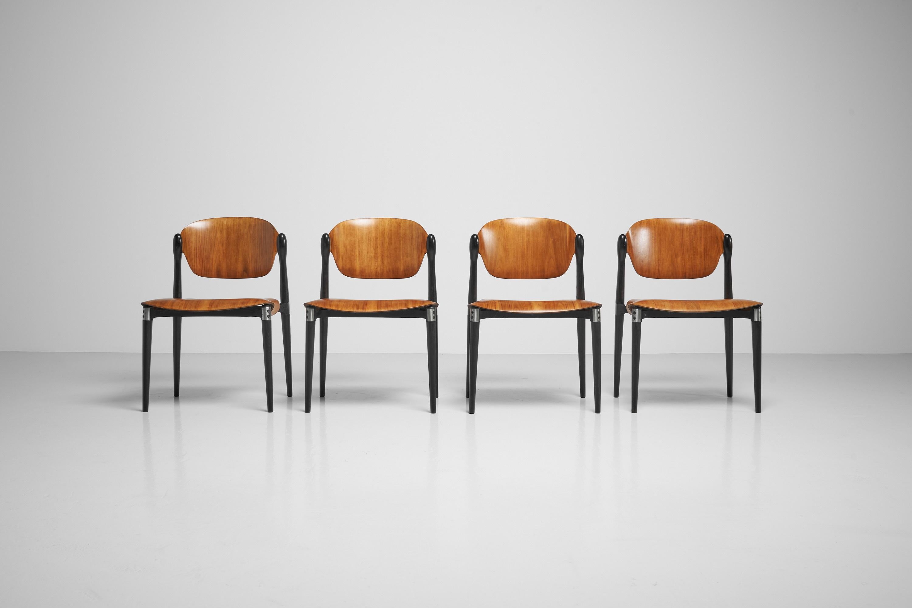 Eugenio Gerli S83 Chairs Set of 4 Tecno, Italy, 1962 at 1stDibs