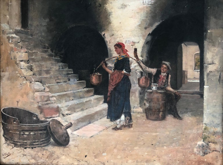 Eugenio Prati - Genre scene with figures at 1stDibs