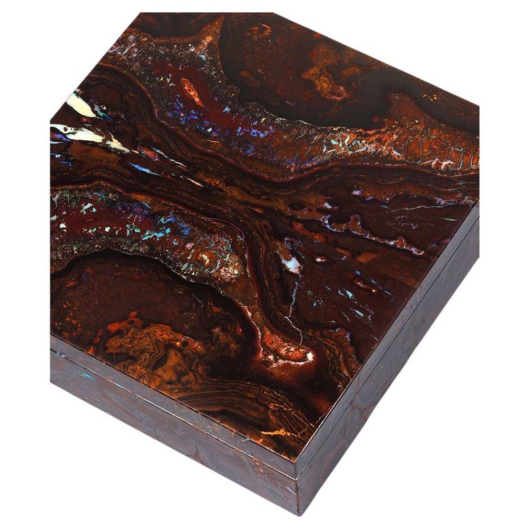 Boulder Opal Vanity case Stone and Wood Box Valentine's Day gift For ...