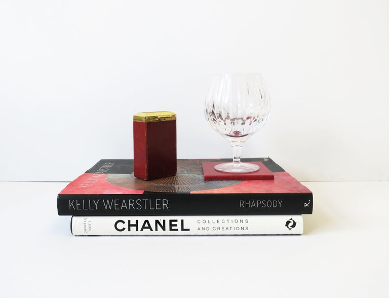 Euro Red Leather and Brass Cigarette Holder Case or Box at 1stDibs