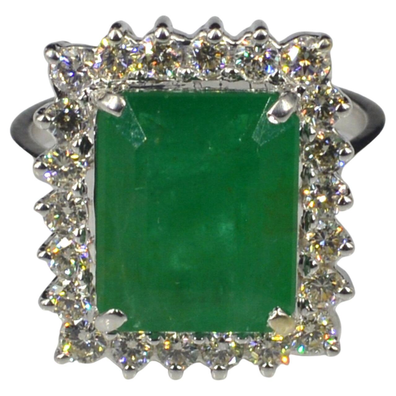 Customizable Emerald Cut Engagement Ring, Art Deco Emerald Statement ...