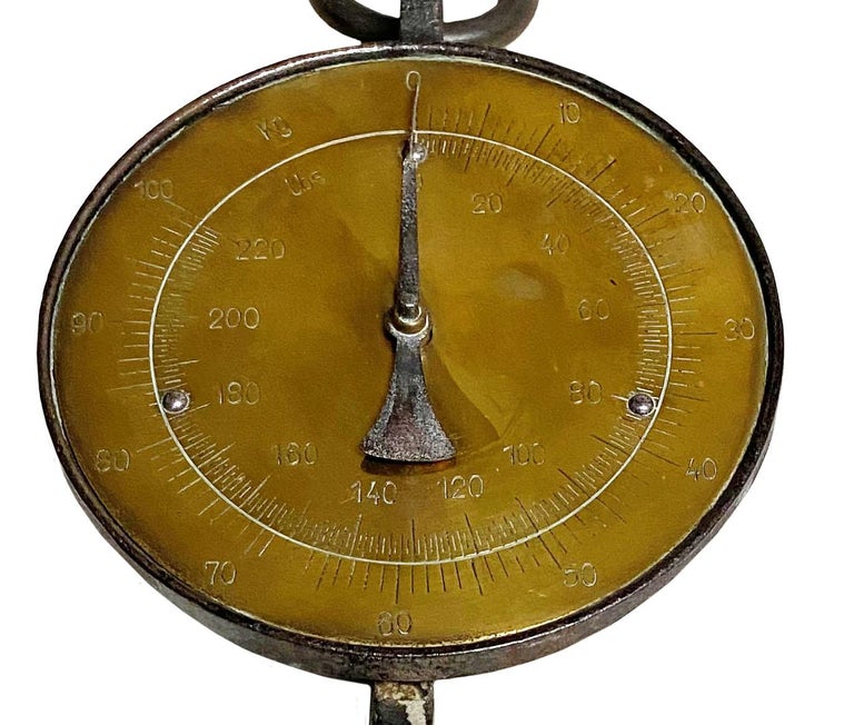 European Antique Heavy Brass Hanging Scale For Sale at 1stDibs
