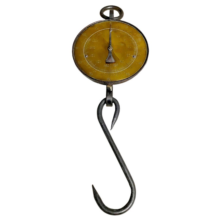 European Antique Heavy Brass Hanging Scale For Sale at 1stDibs