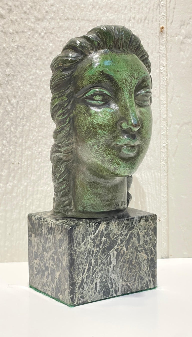 European Art Deco Portrait Bust of a Lady For Sale at 1stDibs