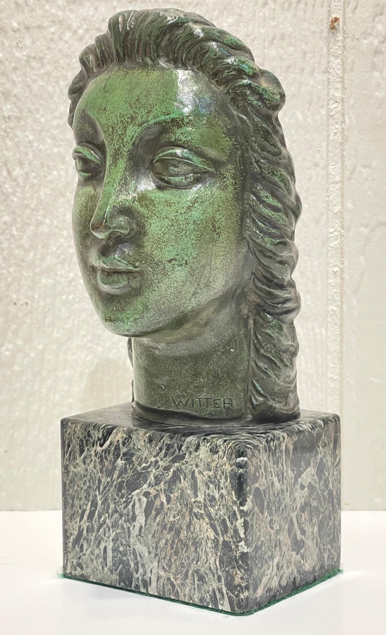 European Art Deco Portrait Bust of a Lady For Sale at 1stDibs