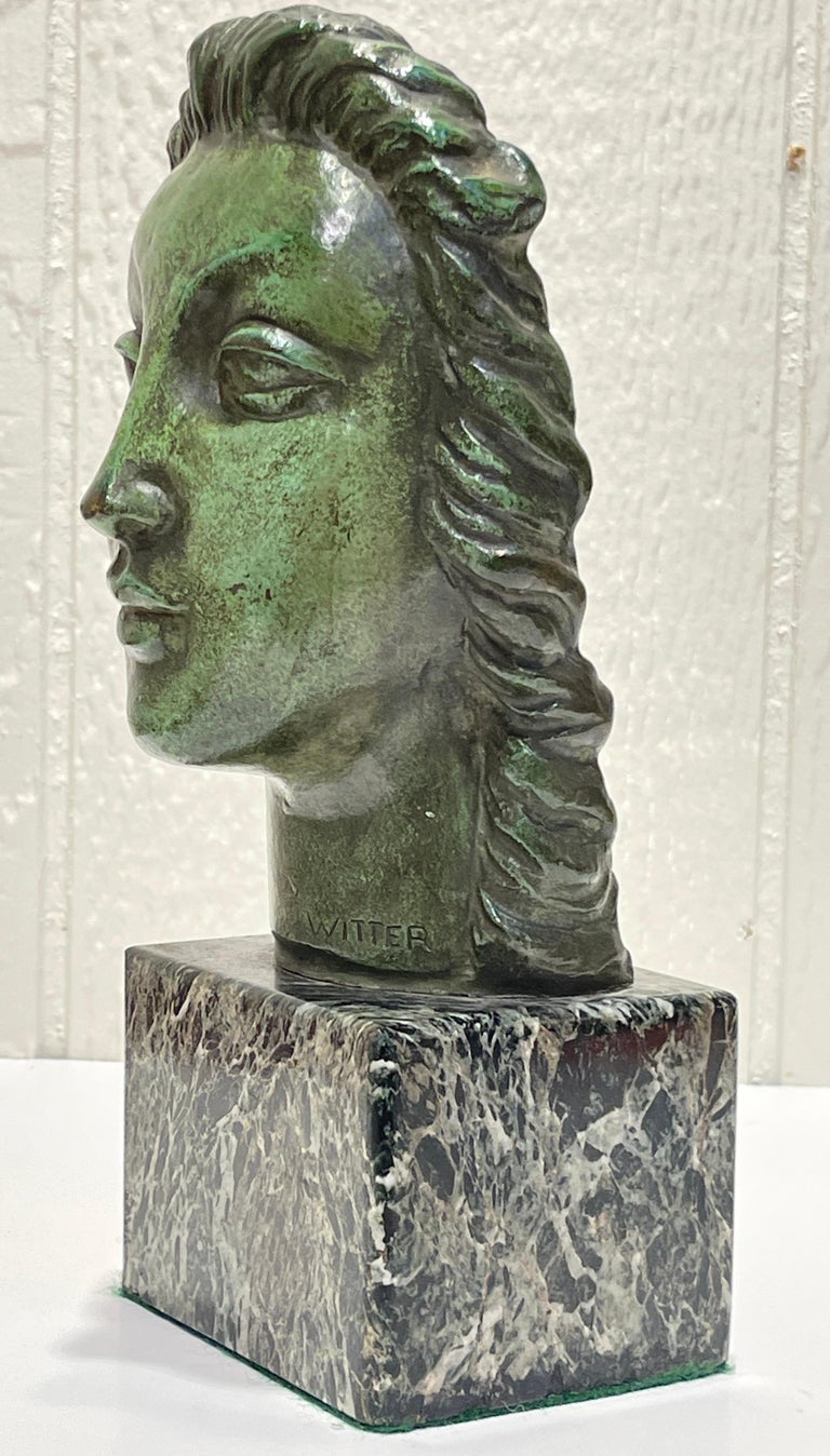 European Art Deco Portrait Bust of a Lady For Sale at 1stDibs
