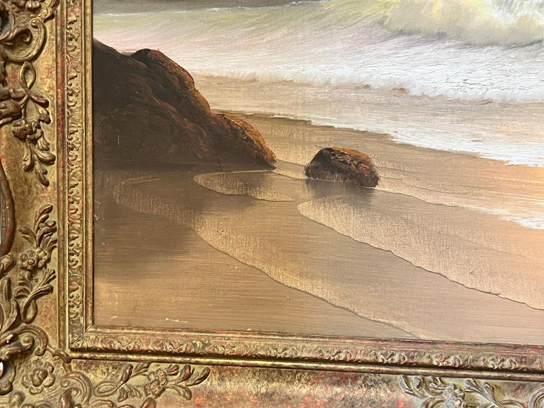 European Artist - Large Traditional Signed Oil Painting Gilt Swept ...