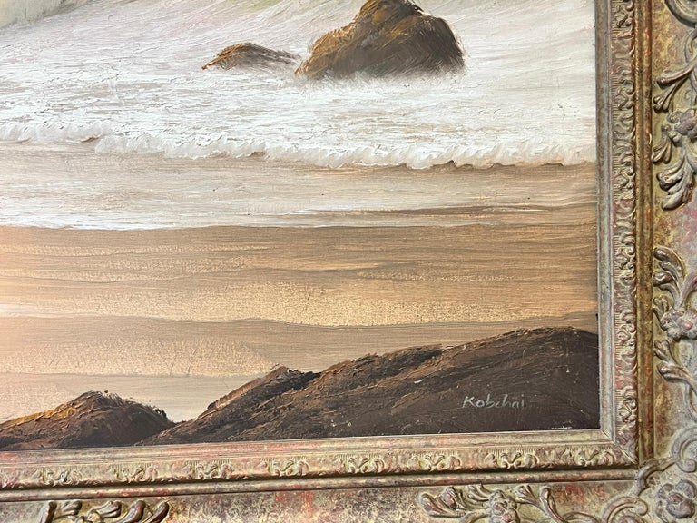 European Artist - Large Traditional Signed Oil Painting Gilt Swept ...