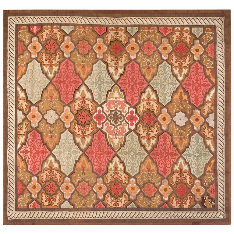 French Aubusson Carpet With Metallic Threads By Sallandrouze For Sale ...