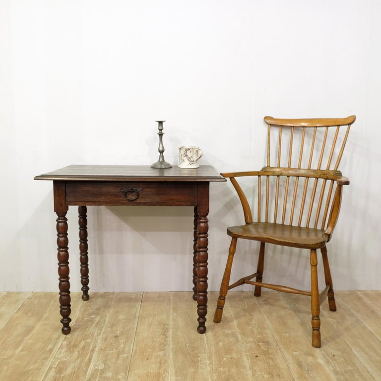 European Bobbin Turned Chestnut Side Table with Drawer, French, circa ...