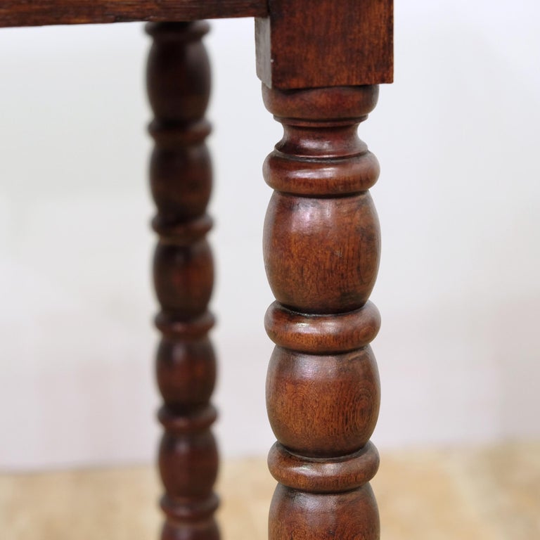 European Bobbin Turned Chestnut Side Table with Drawer, French, circa ...