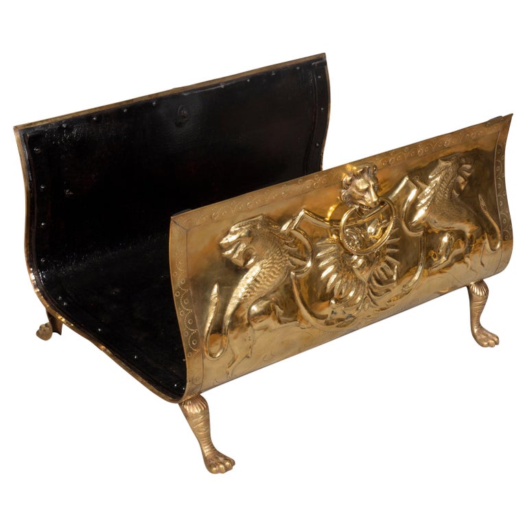 European Brass Fireplace Log Holder at 1stDibs