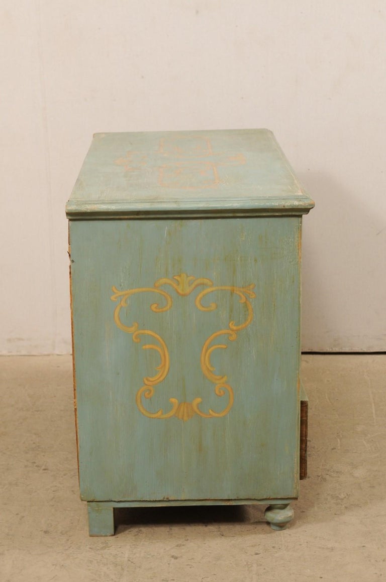 European Chest with Hand Painted Neoclassical-Inspired Decor and Faux ...