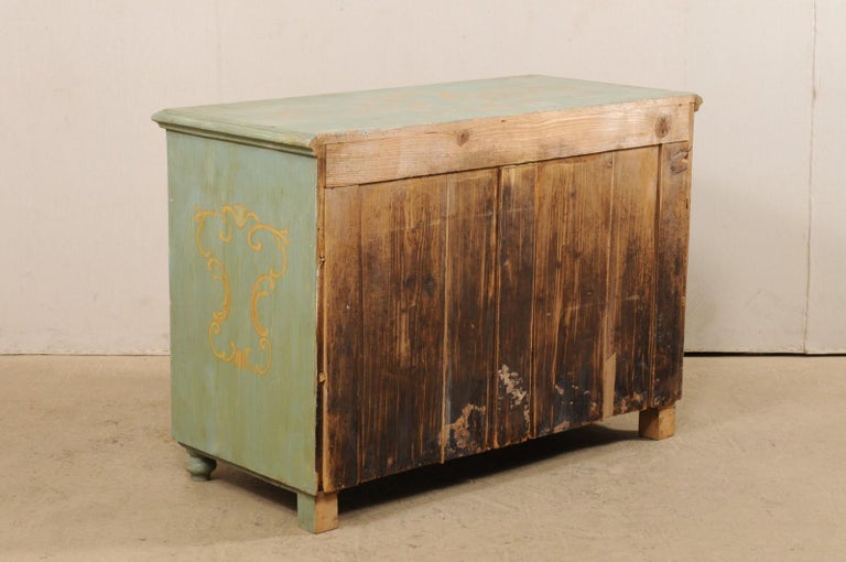 European Chest with Hand Painted Neoclassical-Inspired Decor and Faux ...
