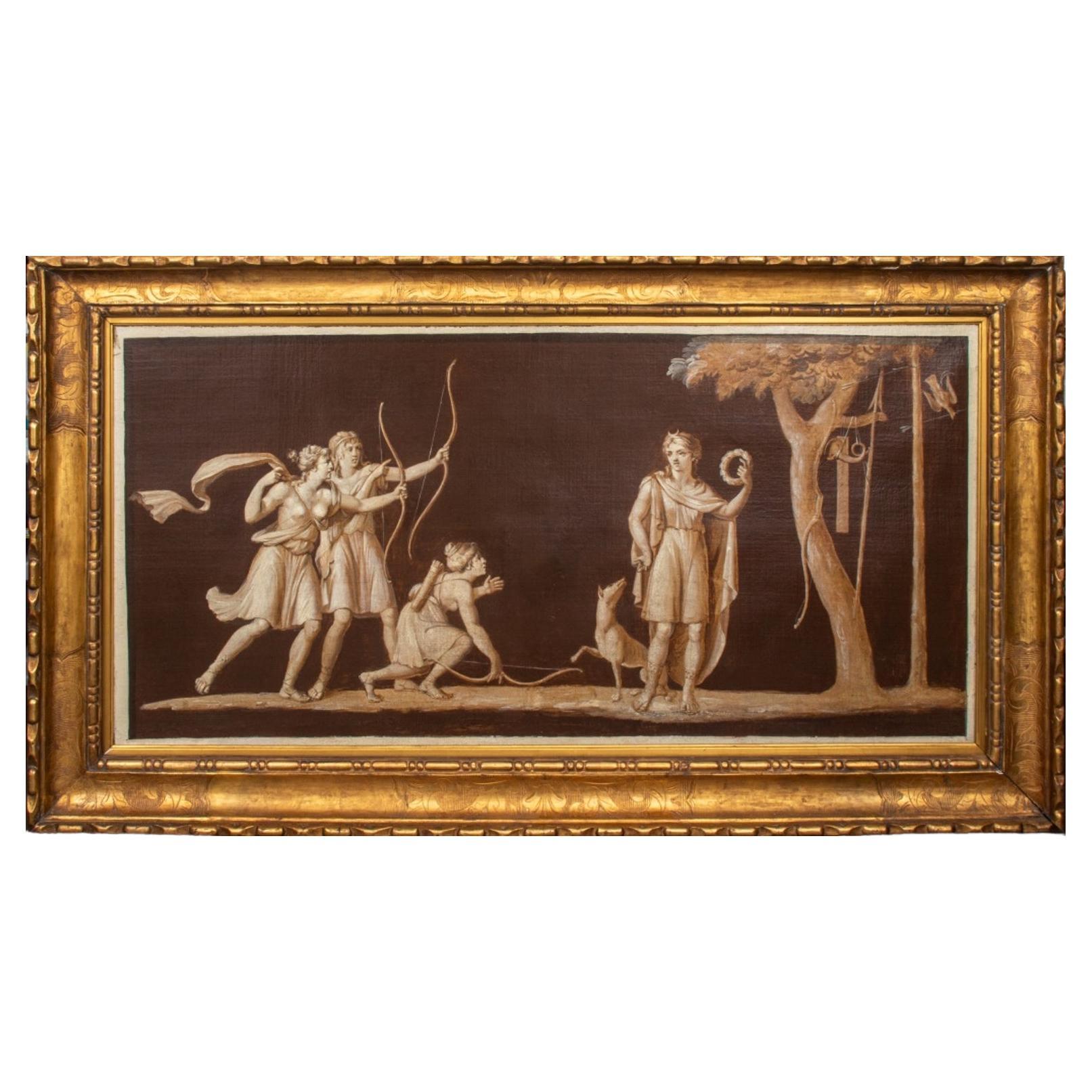 European Classical Scene of Diana Oil on Canvas For Sale at 1stDibs