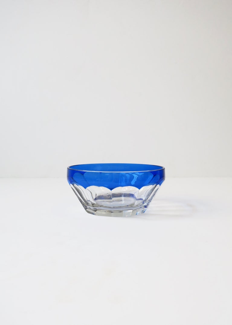 European Cobalt Blue and Clear Crystal Bowl at 1stDibs