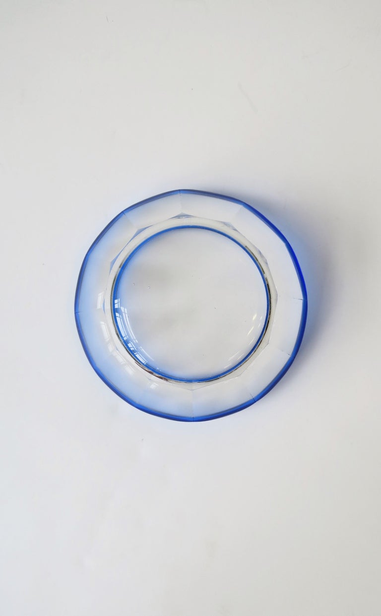 European Cobalt Blue and Clear Crystal Bowl at 1stDibs