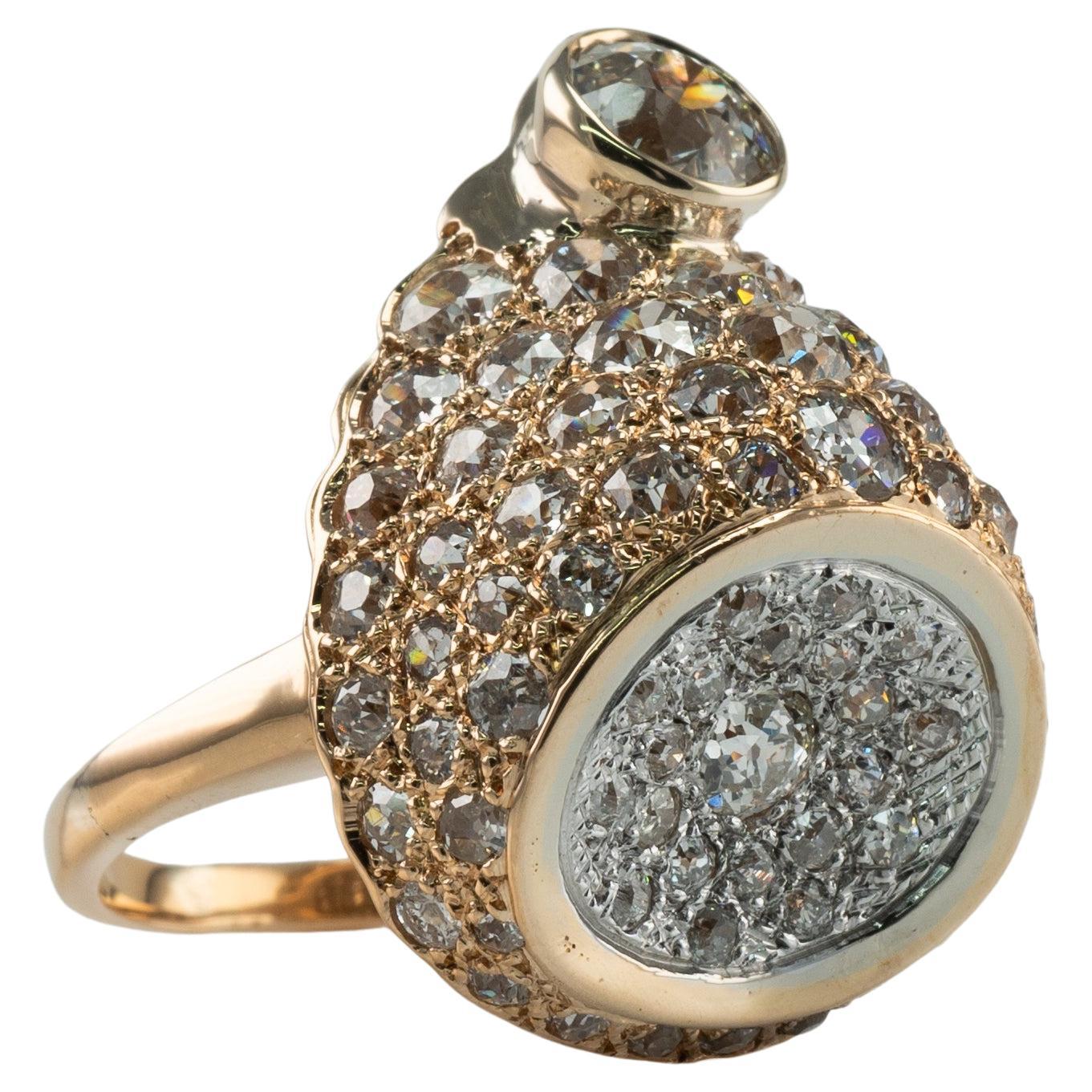 Handmade European Hammered Gold Ring For Sale at 1stDibs