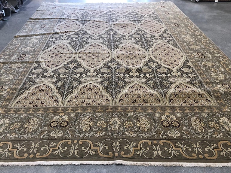 European Design Rug in Brown, Beige and Ivory For Sale at 1stDibs