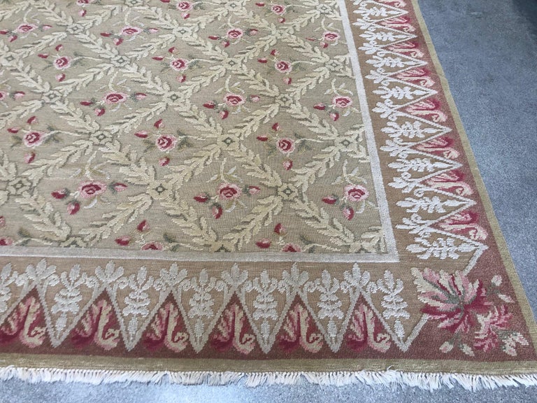 European Design Rug with Roses and Trellis For Sale at 1stDibs