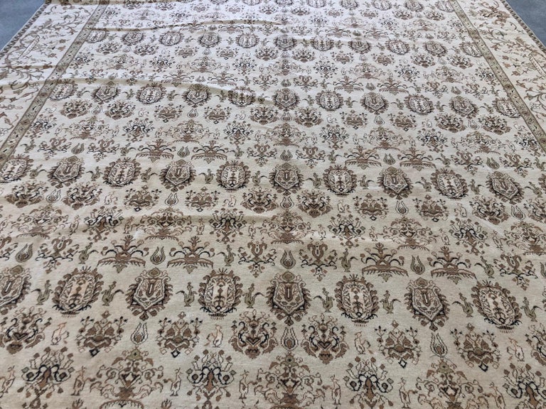 European Design Rug in Beige and Brown For Sale at 1stDibs